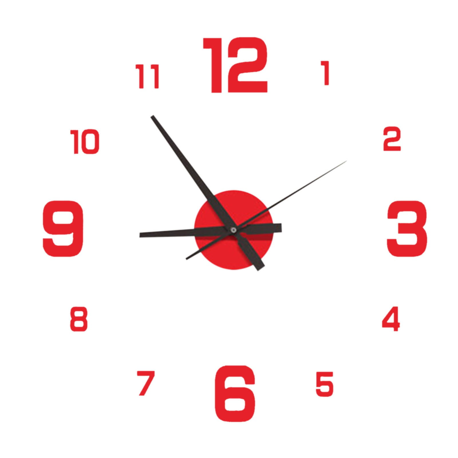 QTOCIO Home Decor, Large Wall Clock Watch DIY Sticker Wall Clocks Pared ...