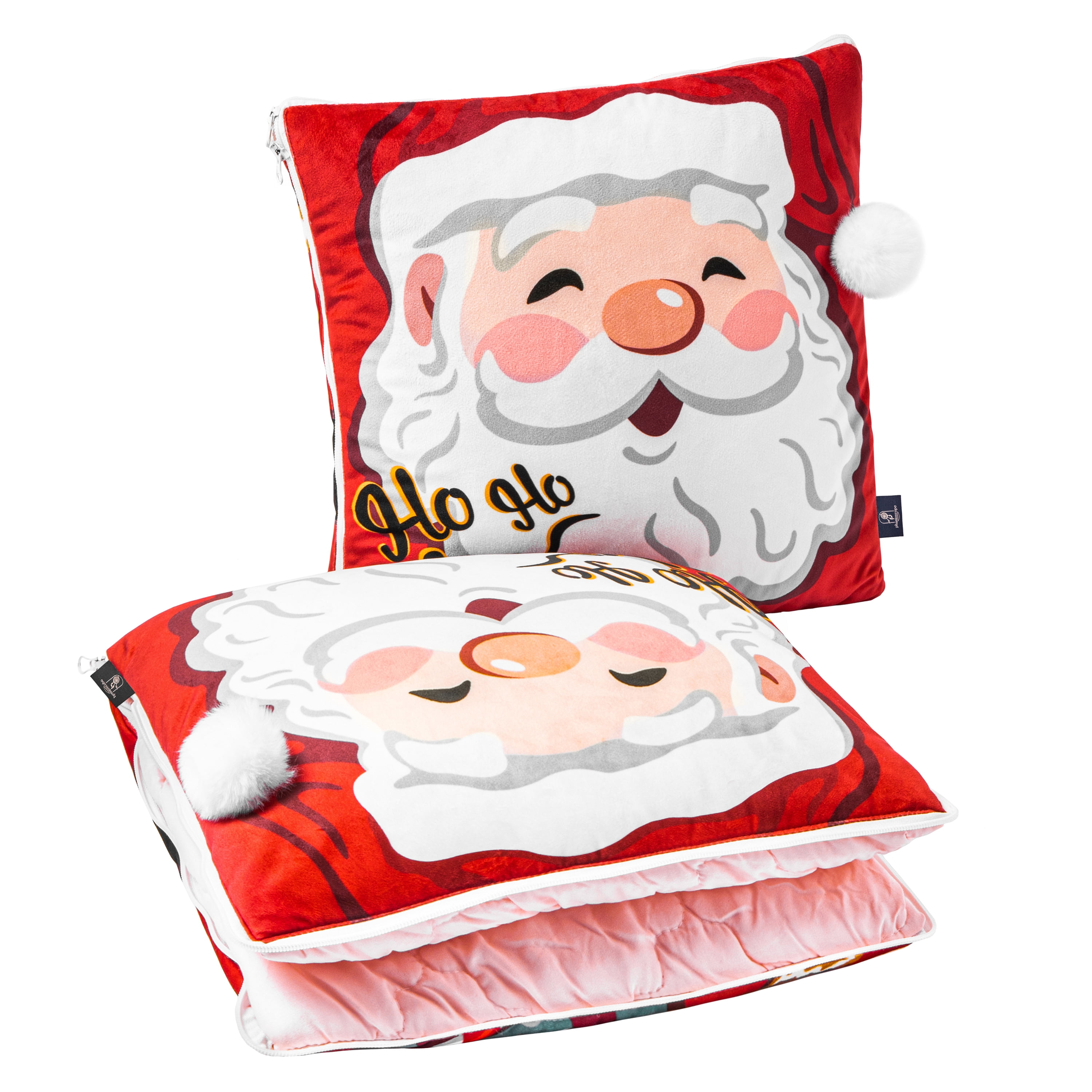 Christmas Holiday Series Santa Claus Throw Pillow and Blanket 2 in 1 ...