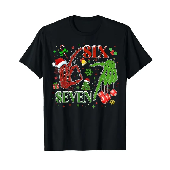 Christmas Holiday Six Seven Hand Youth Slang Meme up to Size 5XL Unisex ...