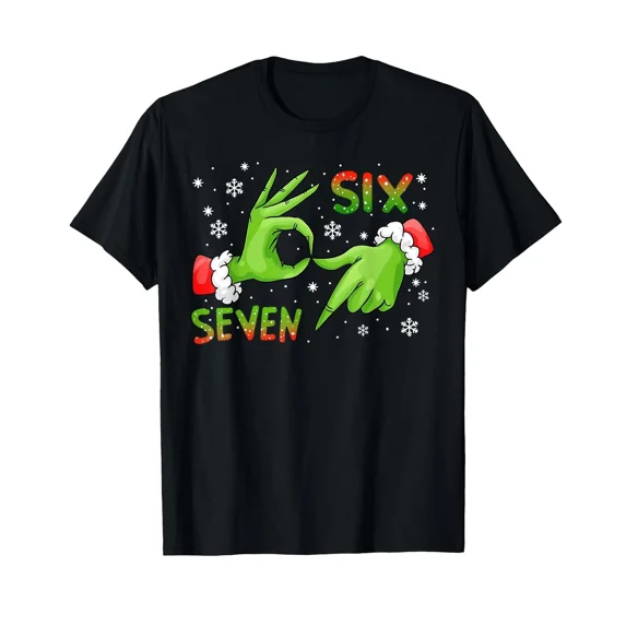 Christmas Holiday Six Seven Hand Youth Slang Meme up to Size 5XL Unisex ...