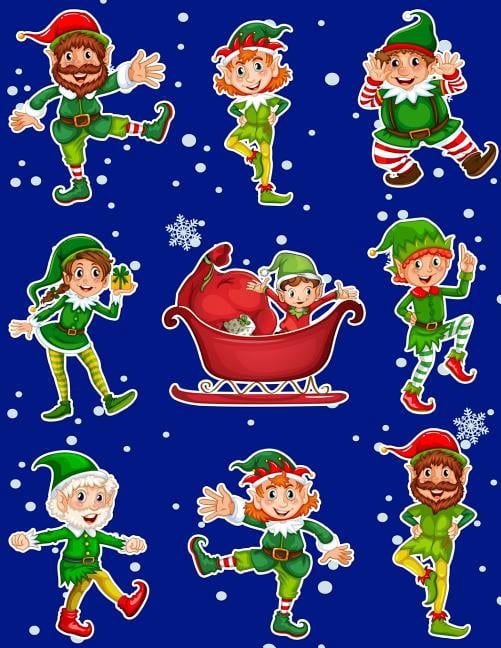 Christmas Holiday Sticker Album Dancing Elves: 100 Plus Pages For ...