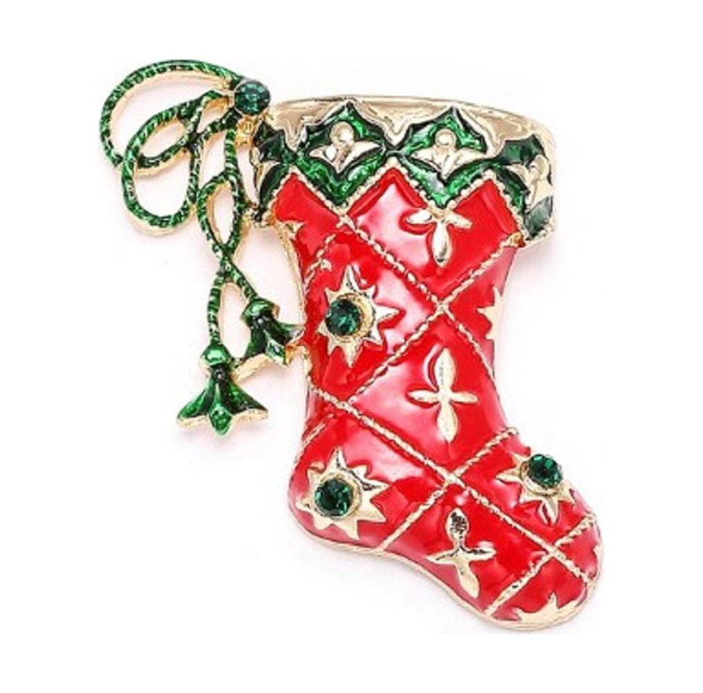 Christmas Holiday Stocking Brooch Pin - Walmart.com