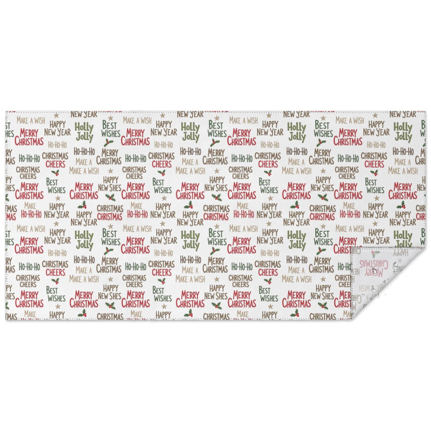 Christmas Holiday Text White Pattern Rectangular Tablecloth 60x120 Inch ...