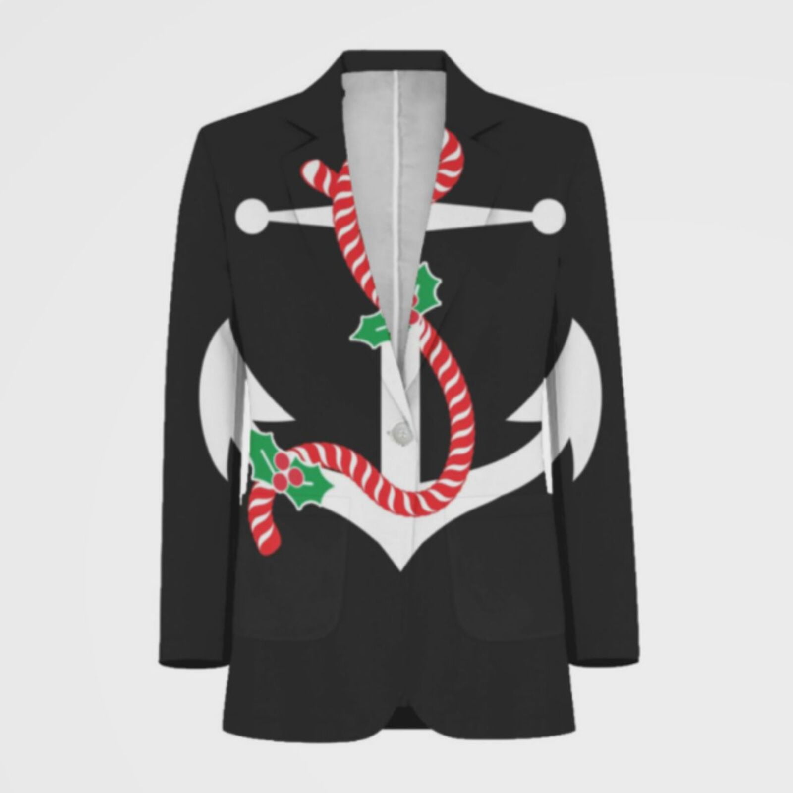 Christmas Holiday Themed Nautical Anchor-01 Men Blazers Slim Clothing ...