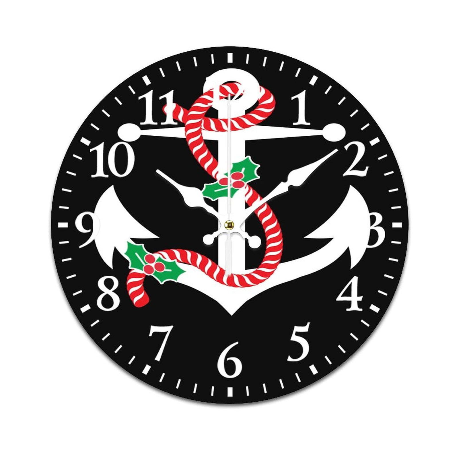 Christmas Holiday Themed Nautical Anchor Wall Clock Modern Design ...