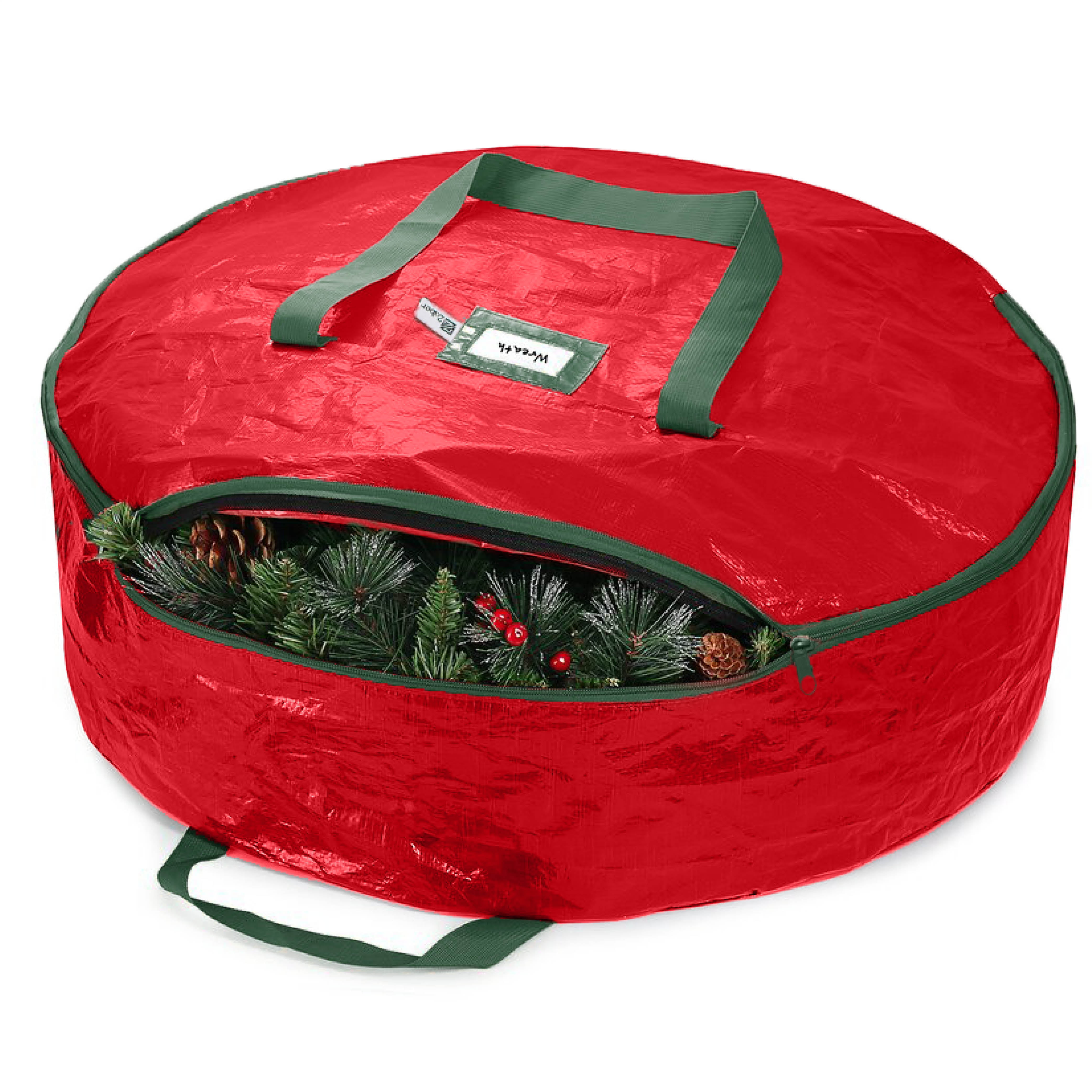 Christmas Holiday Wreath Storage Bag -Tear Resistant Fabric Storage Bag ...