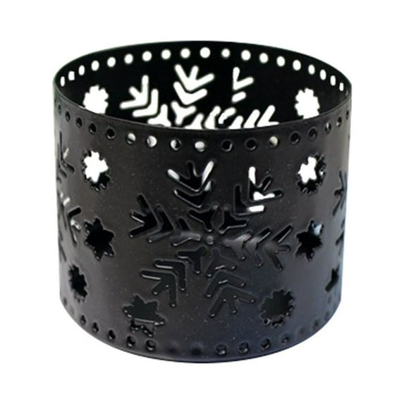 Christmas Hollow Candle Candlestick Iron Decor Black Snowflake Design ...