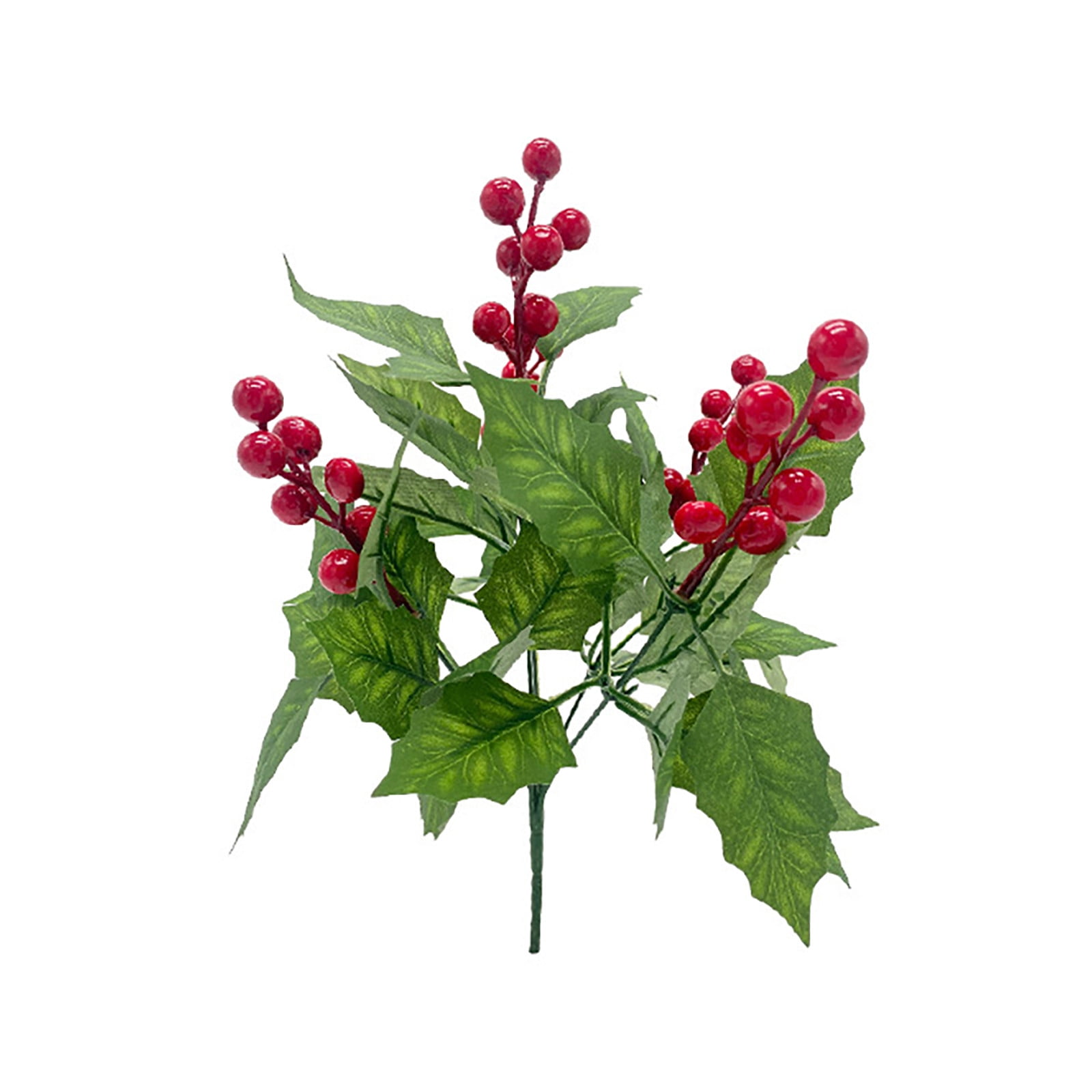 Christmas Holly Berry Stems Holly Berries With Green Leaves Red Berry ...