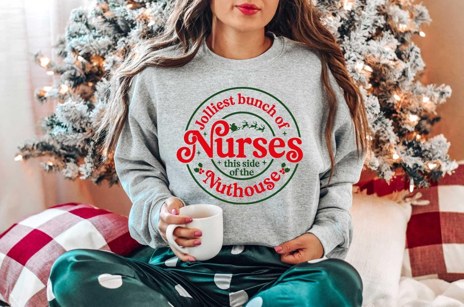 Christmas Holly Jolly Nurse Sweatshirt, Christmas Nursing Sweater ...