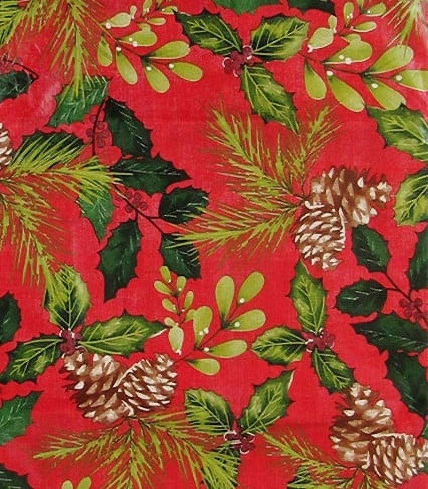 Christmas Holly, Mistletoe And Pine Branches With Pine Cones Vinyl ...