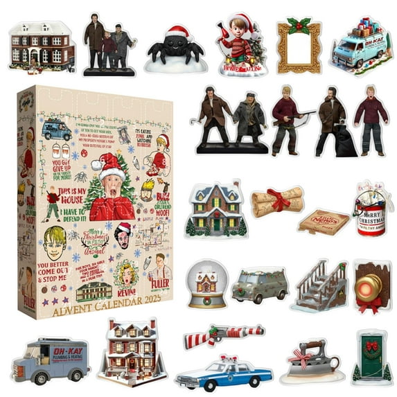 Christmas Home Alone Advent Calendar, 24-Day Countdown with 2D Acrylic ...