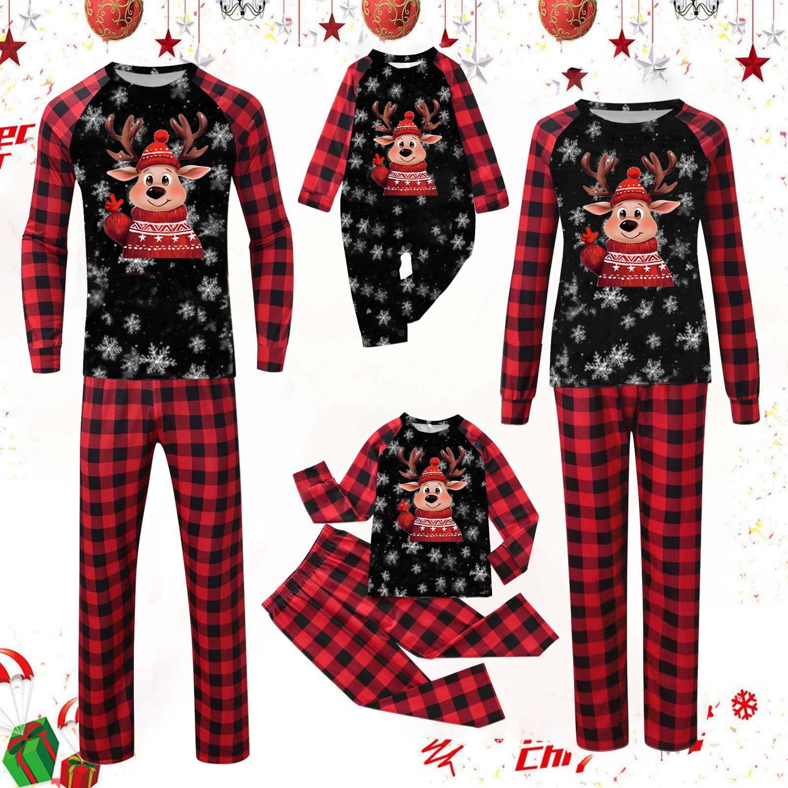 Christmas Hooded Pajamas And Family Set For Parents And Kids (Dad ...