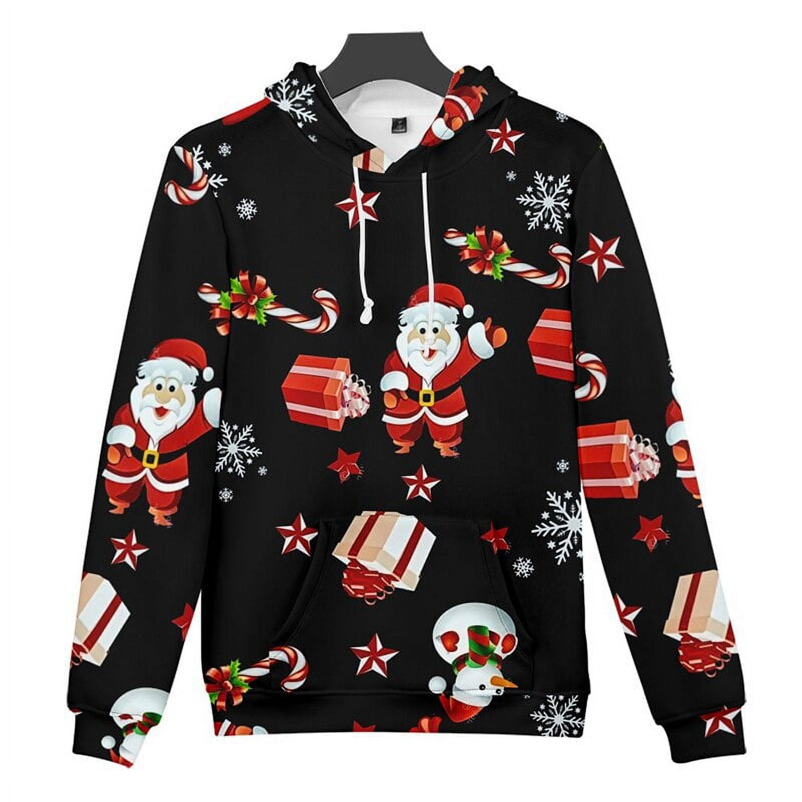 Christmas Hoodies Santa Claus Hoodie Coat Cosplay Mens Clothing