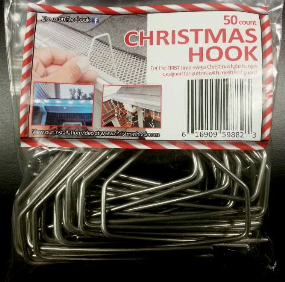 Christmas Hook - Christmas Light Hanger for Gutters with Mesh Leaf ...