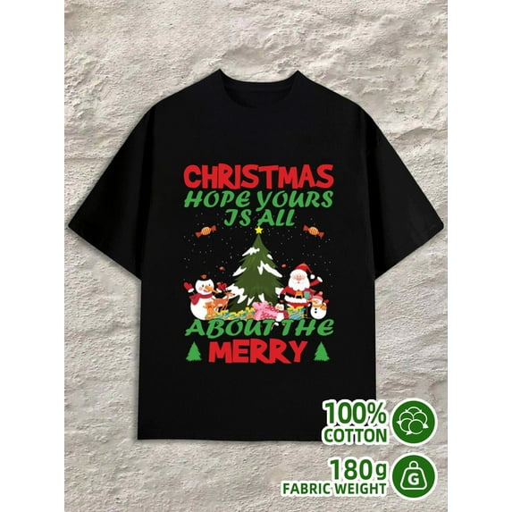 Christmas Hope men's Christmas 180G 100% Cotton black humor Christmas ...