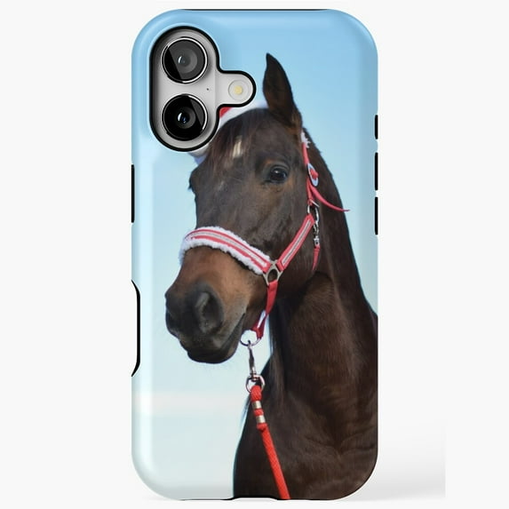 Christmas Horse Photograph Realistic Phone Case with iPhone 17 to 11 ...