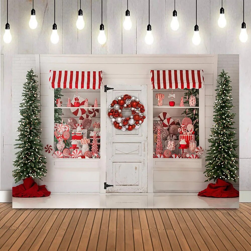 Christmas Hot Cocoa Shop Backdrop for Photography Kitchen Cupboard Kid ...