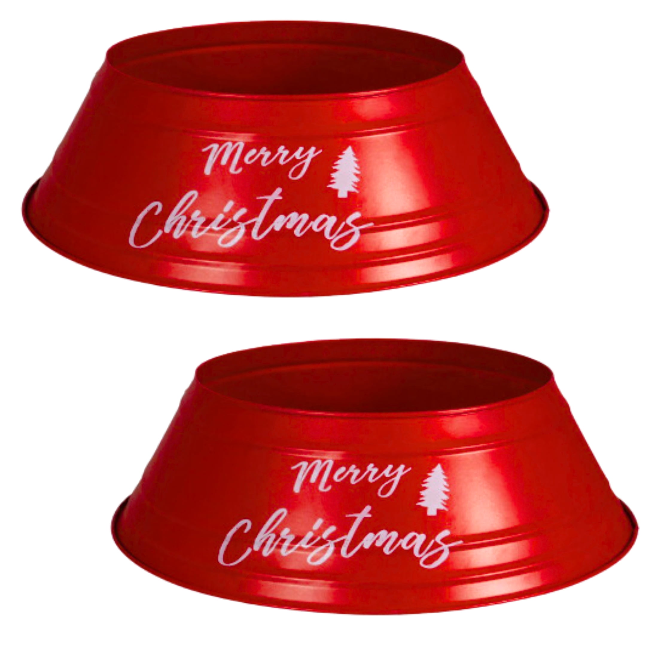 RGSBEBEHOU Christmas Metal Mini Tree Collars, 9 Inches, Galvanized Tree ...