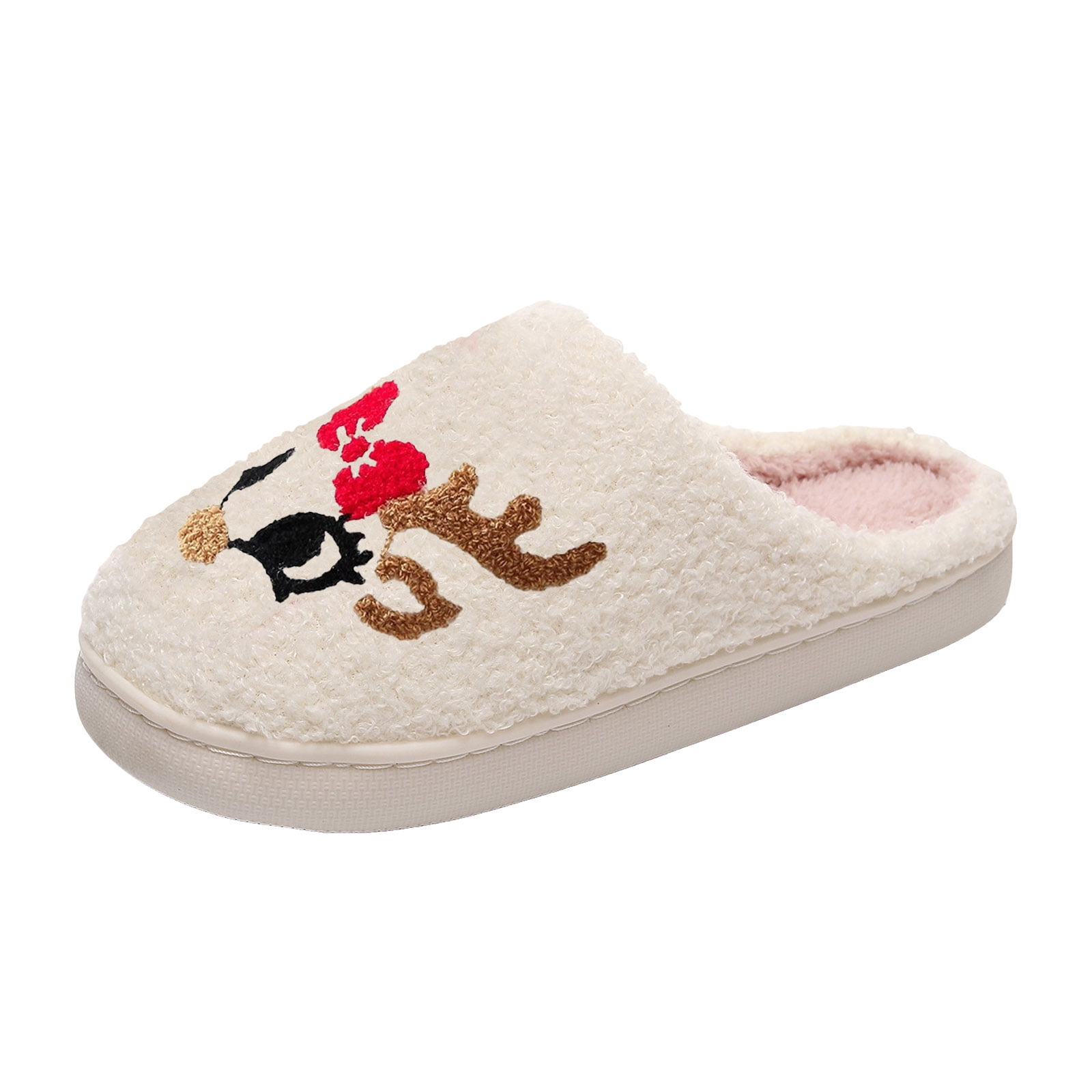 Christmas House Shoes Outdoor Slippers For Women Cozy Furry House ...