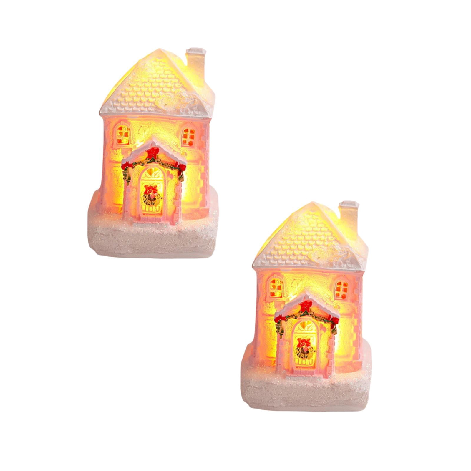 Christmas House Village Statue,Xmas houses lighted,LED Glowing Resin ...