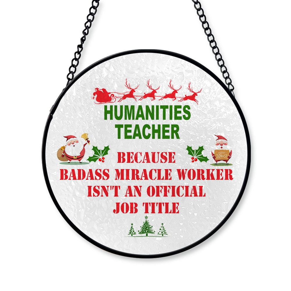 Christmas Humanities Teacher Stained Glass Window Hanging 2025 ...