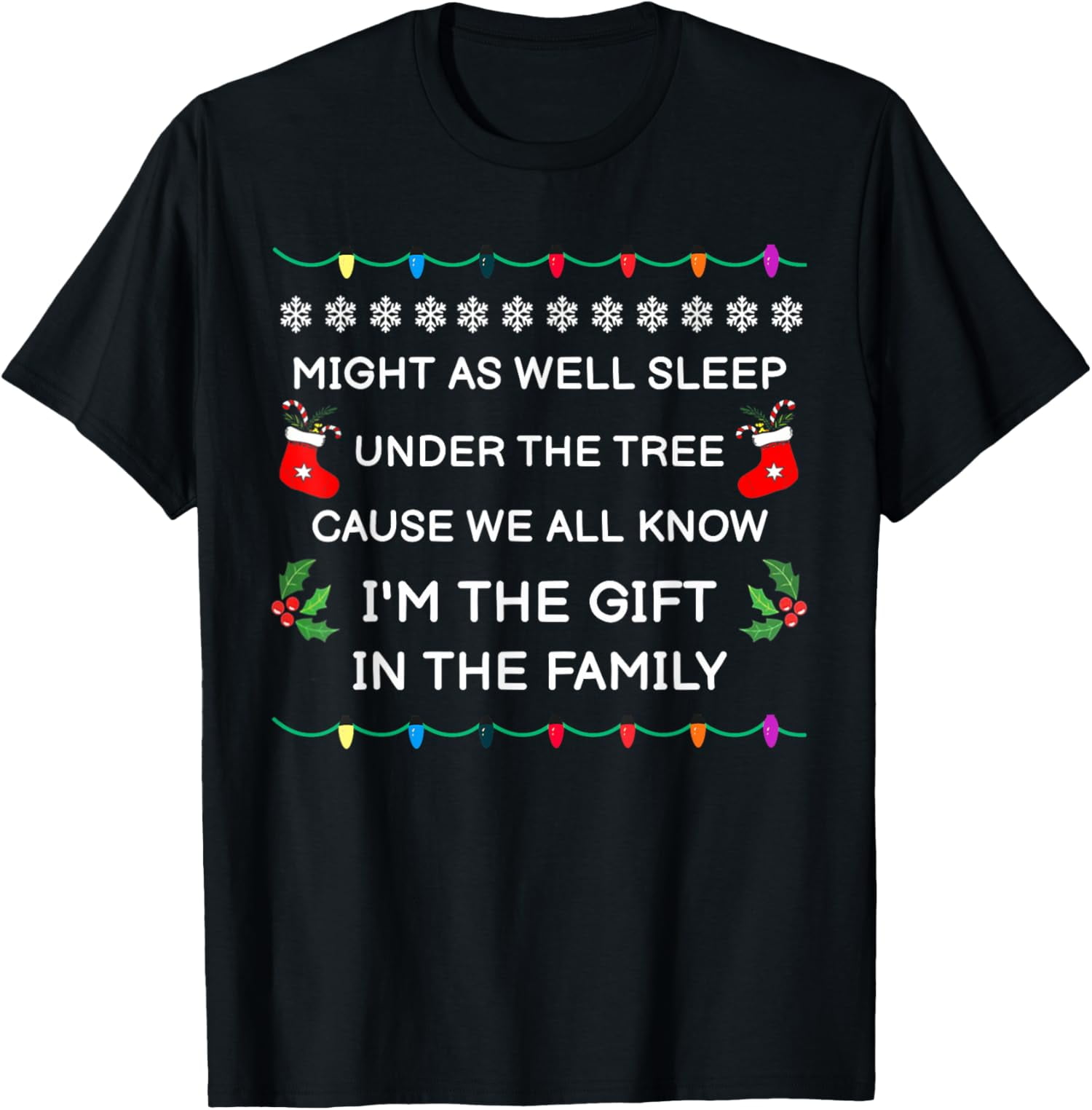 Christmas Humor Might As Well Sleep Under The Tree Cause Vintage Gifts ...