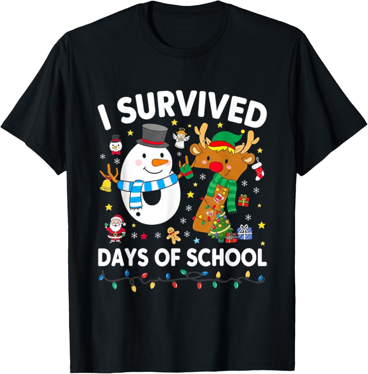 Christmas I Survived 67 Days of School Funny Meme Six Seven T-Shirt ...
