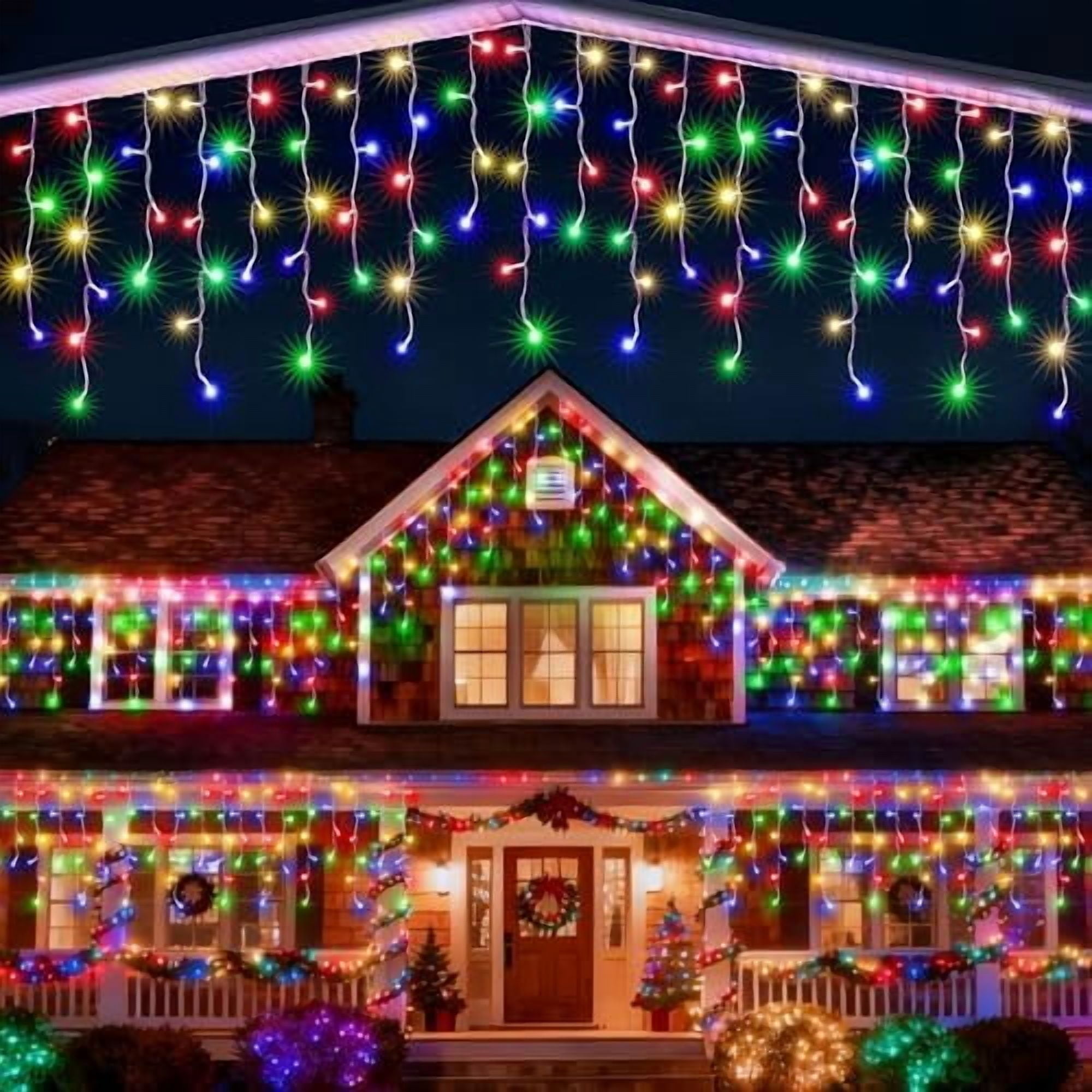 Christmas Icicle Lights - 19FT Outdoor String Lights Waterproof, 8 ...
