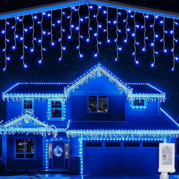 Christmas Icicle Lights - 19FT Outdoor String Lights Waterproof, 8 ...