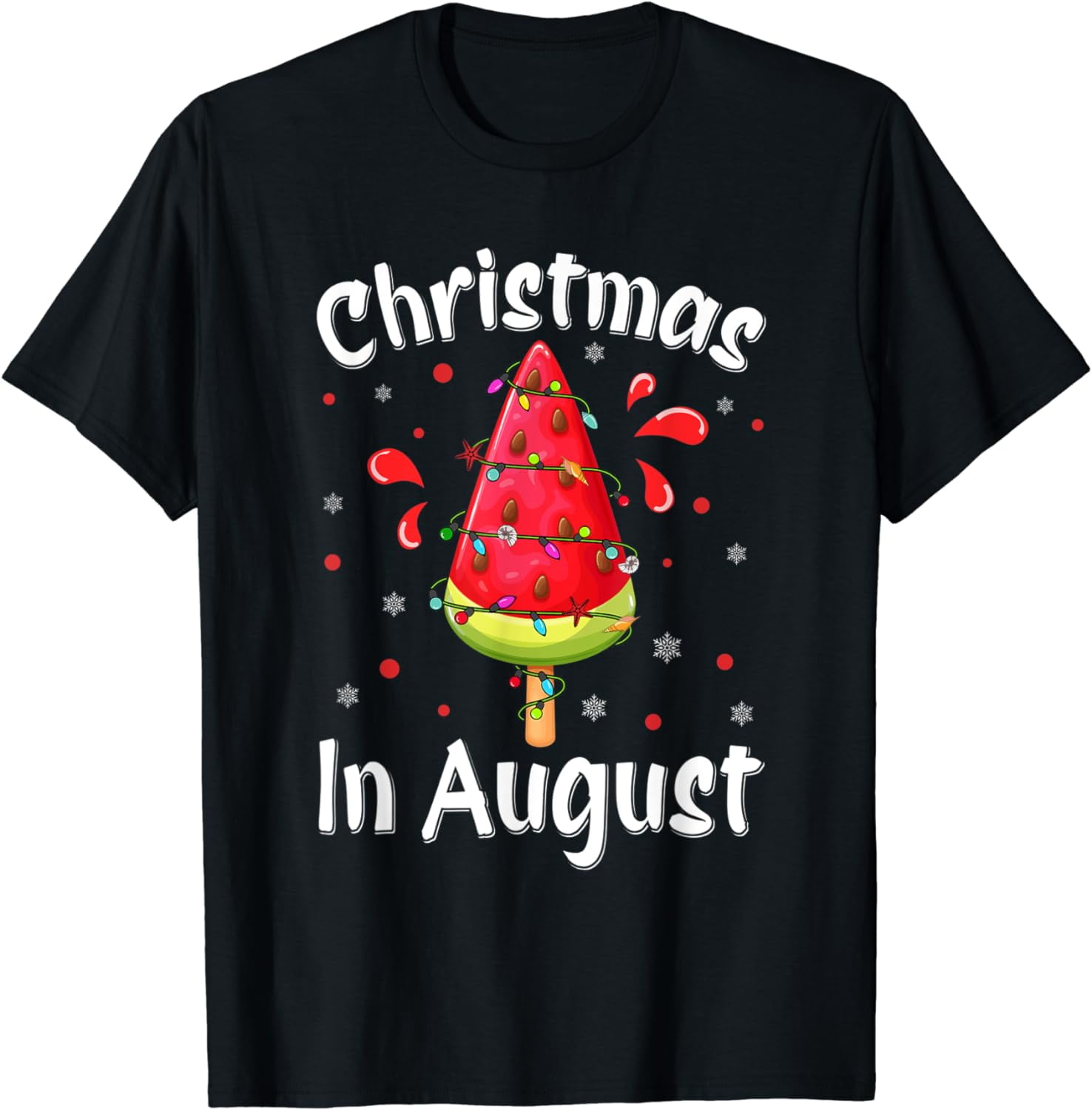 Christmas In August Melon Ice Cream Melon Xmas Summer Funny T-Shirt - Walmart.com