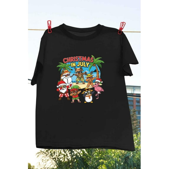 Christmas In July Santa Kids Toddler Funny Summer Holiday Gift Unisex T ...