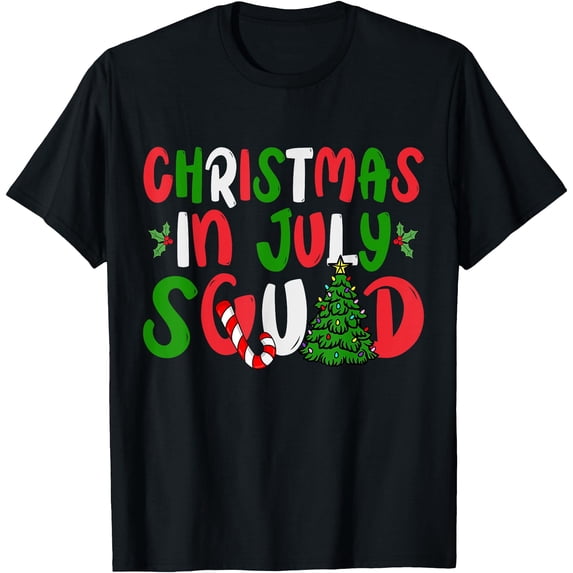 Christmas In July Squad Summer Xmas Tree Family Matching T-Shirt ...