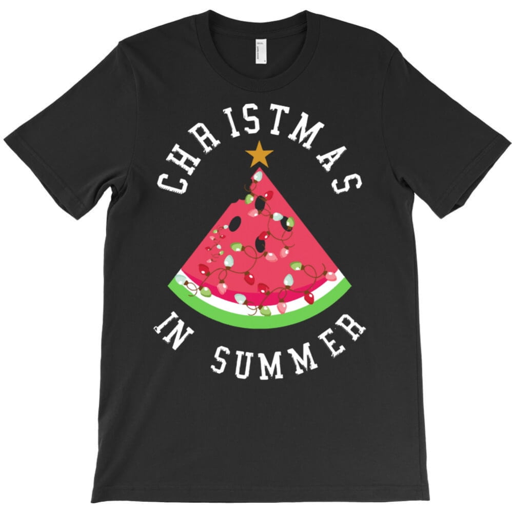 Christmas In Summer Funny Watermelon Holiday Graphic T-Shirt - New ...