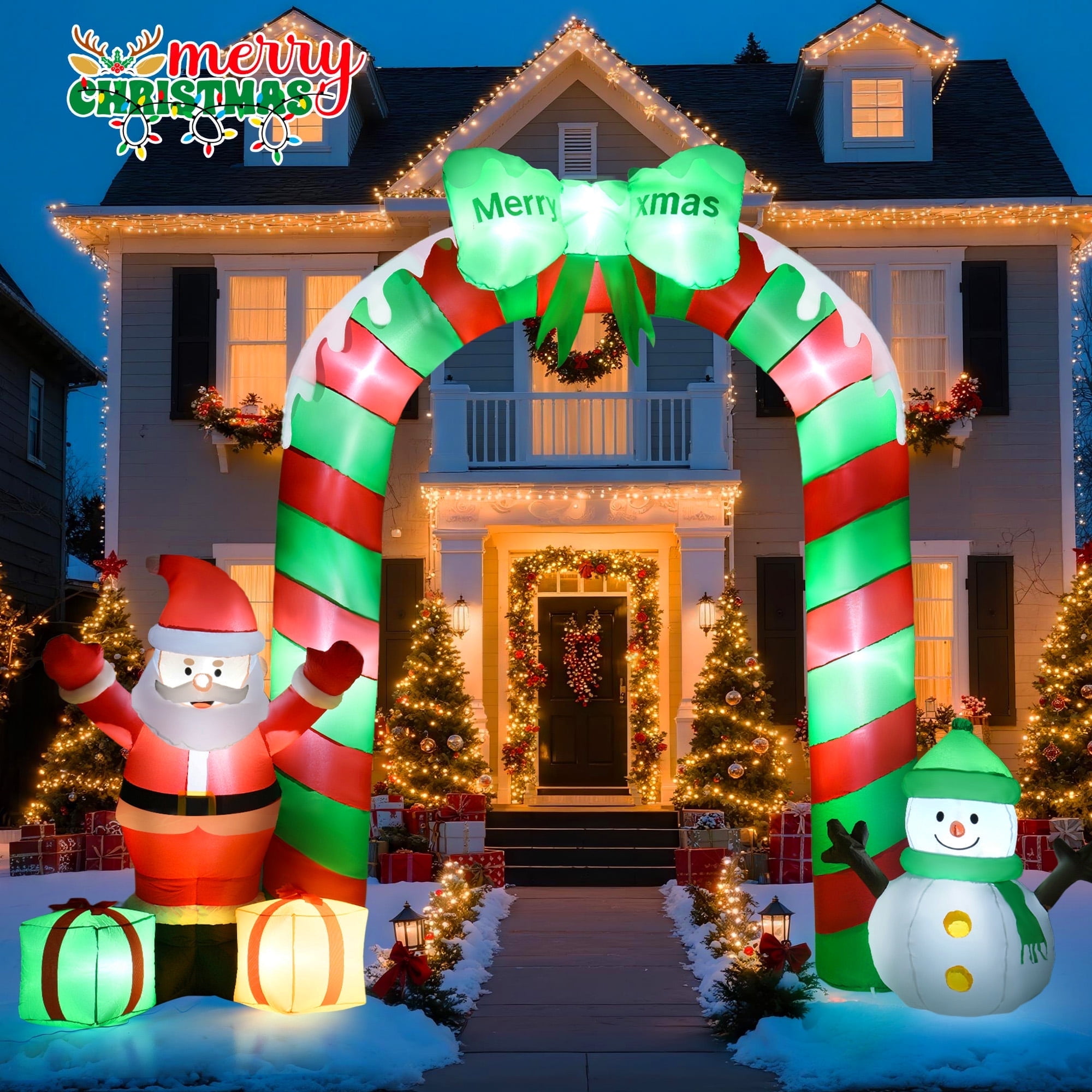 10FT Christmas Inflatables Archway and LED Lights Built-in, Inflatable ...