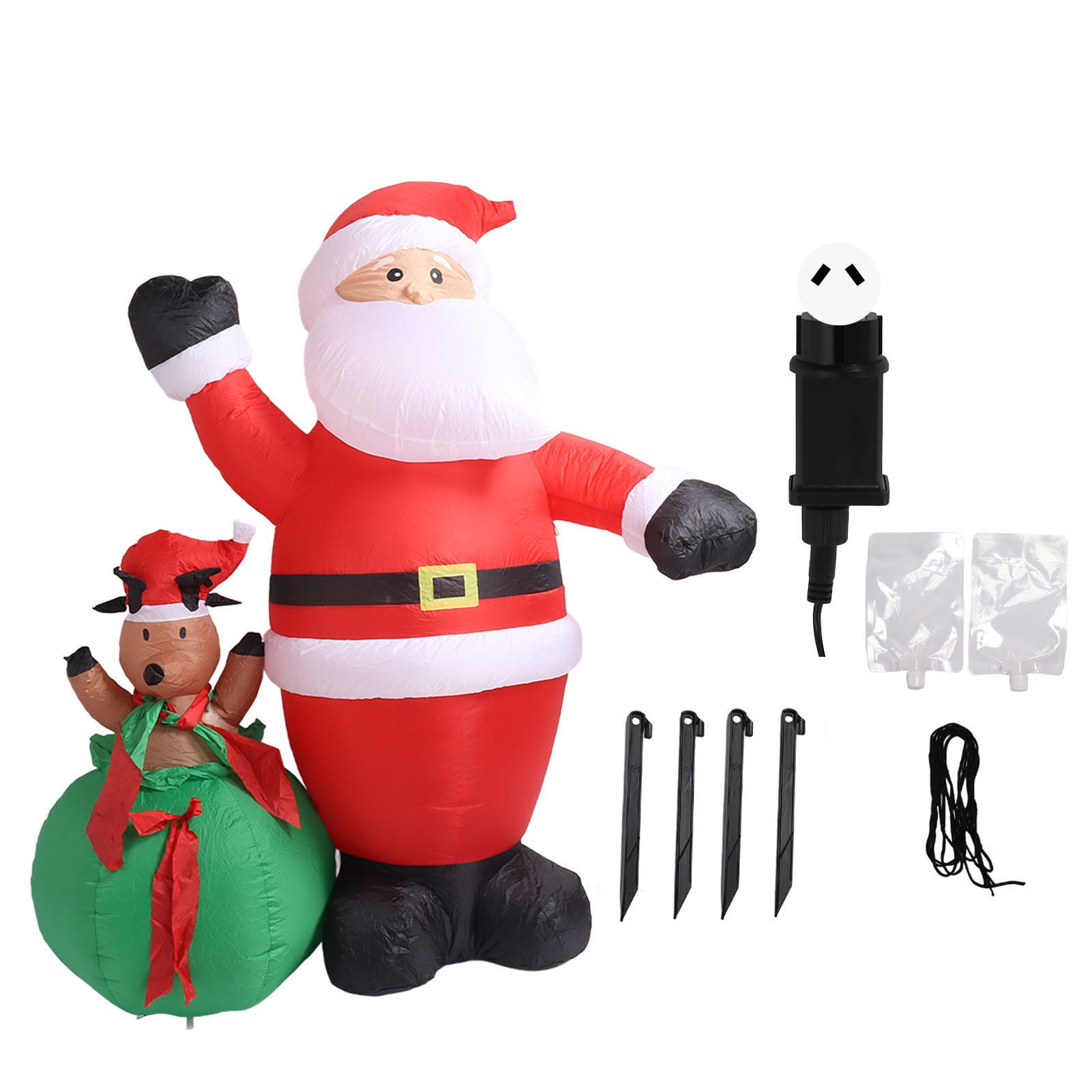 Christmas Inflatable Decor 6.2ft Santa and Deer IP44 Waterproof with ...