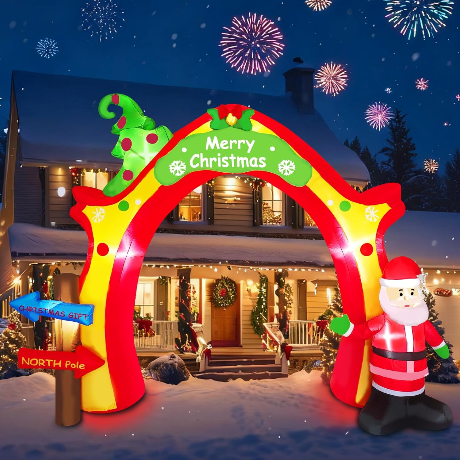 Christmas Inflatable Decoration 11FT Length Santa Claus Christmas Tree ...