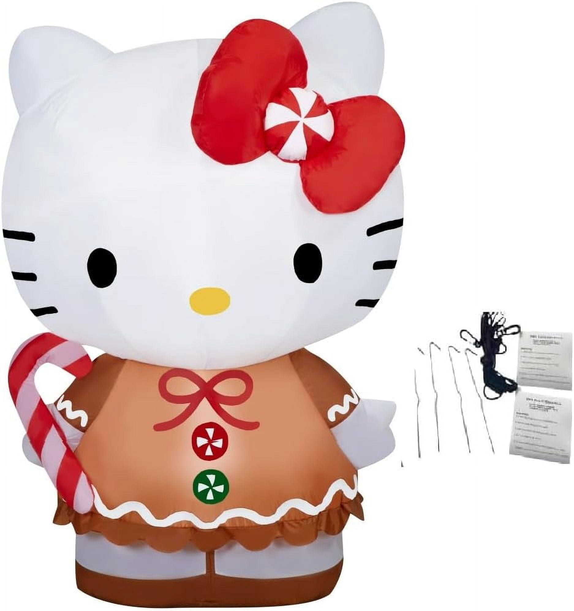 Christmas Inflatable Hello Kitty in Gingerbread Dress Sanrio 4.5 Foot ...