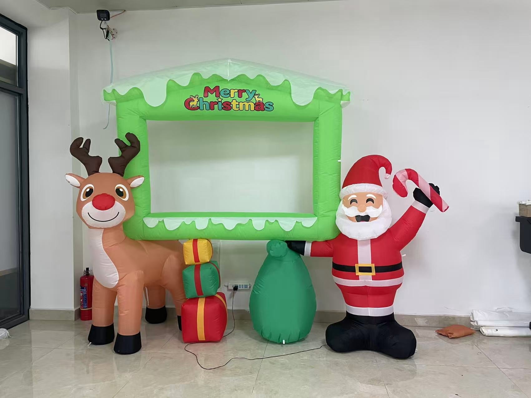 Christmas Inflatable Photo Booth Frame with Santa Claus and Reindeer ...