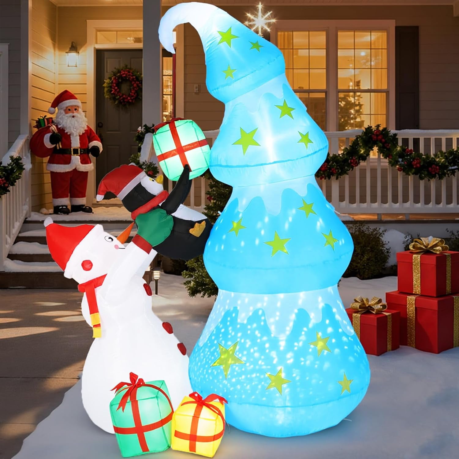 Christmas Inflatables Decorations Outdoor, 8FT Christmas Tree with ...
