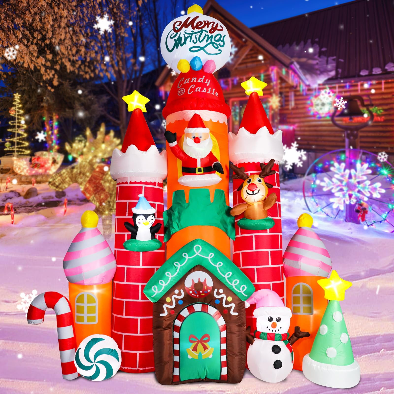 Christmas Inflatables Outdoor Decoration RRF12 Castle - 10FT Inflatable ...