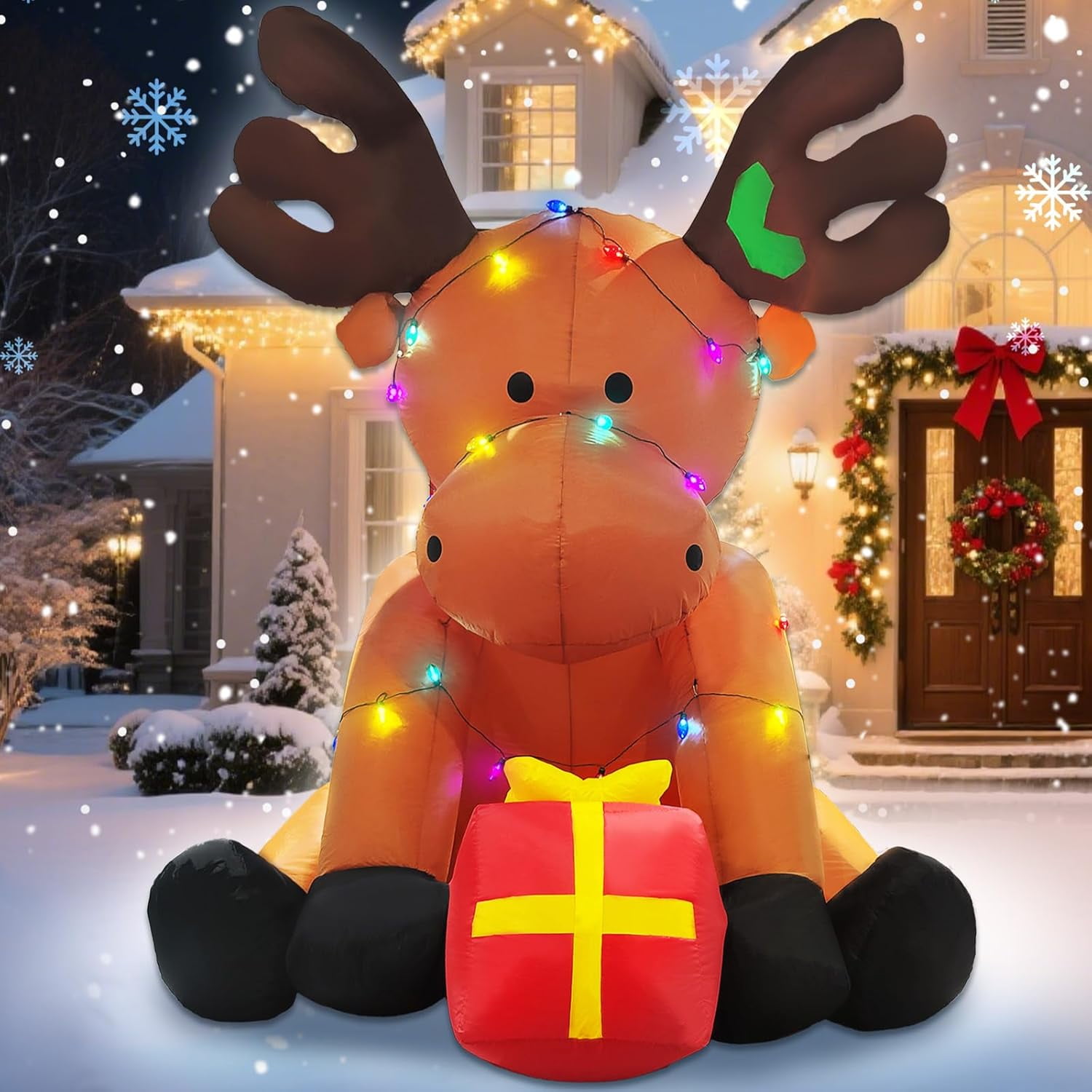 Christmas Inflatables Outdoor Decorations, 7FT Giant Reindeer ...