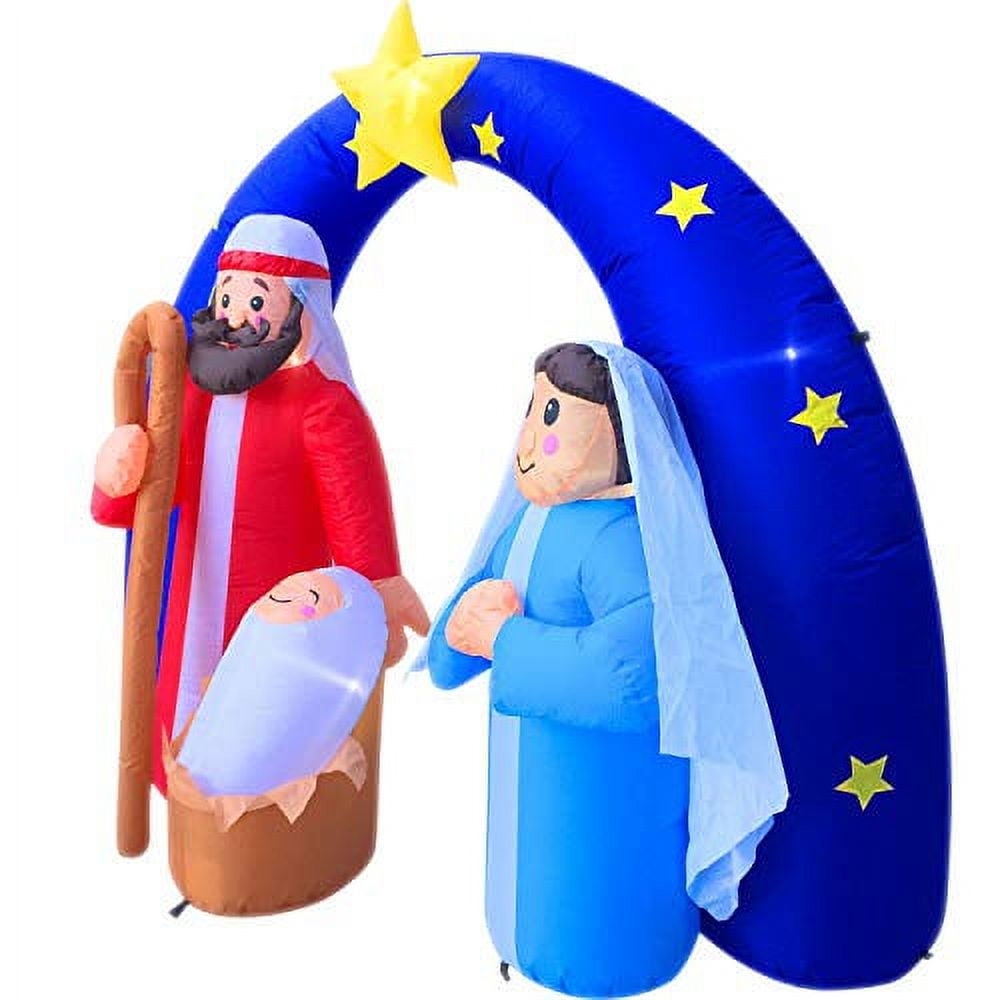 Christmas Inflatables Outdoor Decorations for The Yard Blow Up Nativity ...