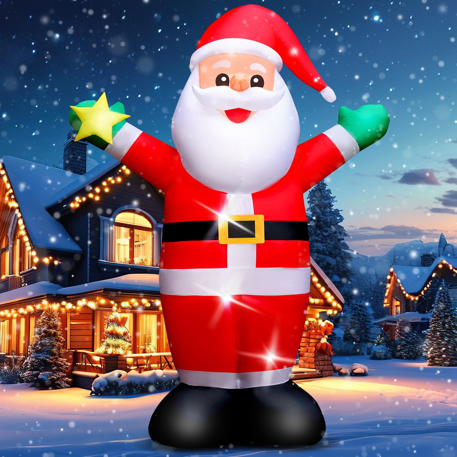 Christmas Inflatables Santa Outdoor Decoration: 8FT Blow Up Santa Claus ...