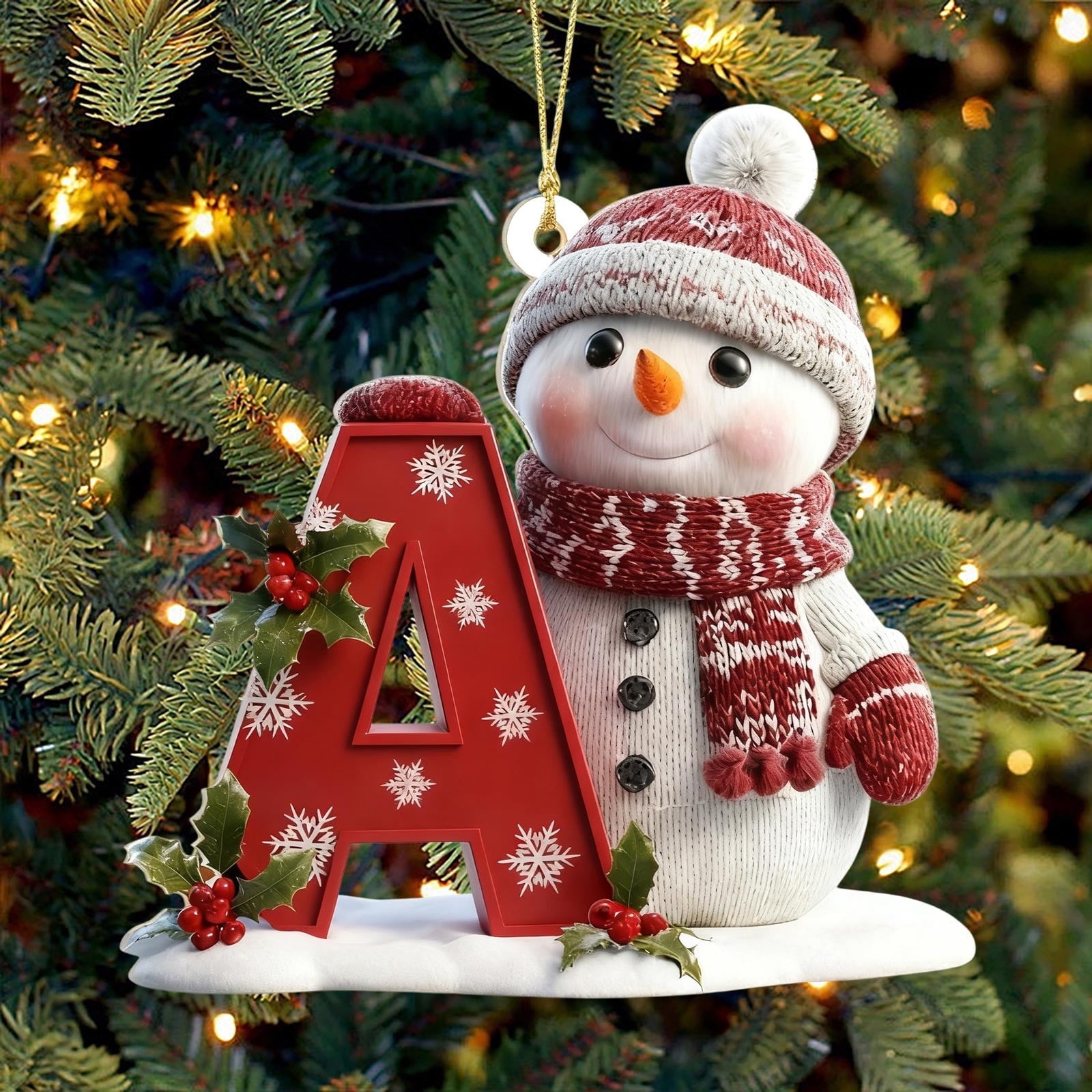 Christmas Initial Letters Ornaments, Personalized Letter Last Name ...
