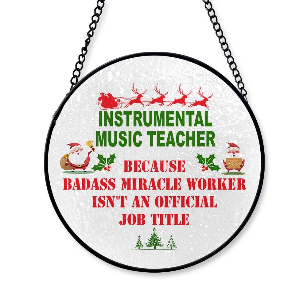 Christmas Instrumental Music Teacher Stained Glass Window Hanging 2025 ...
