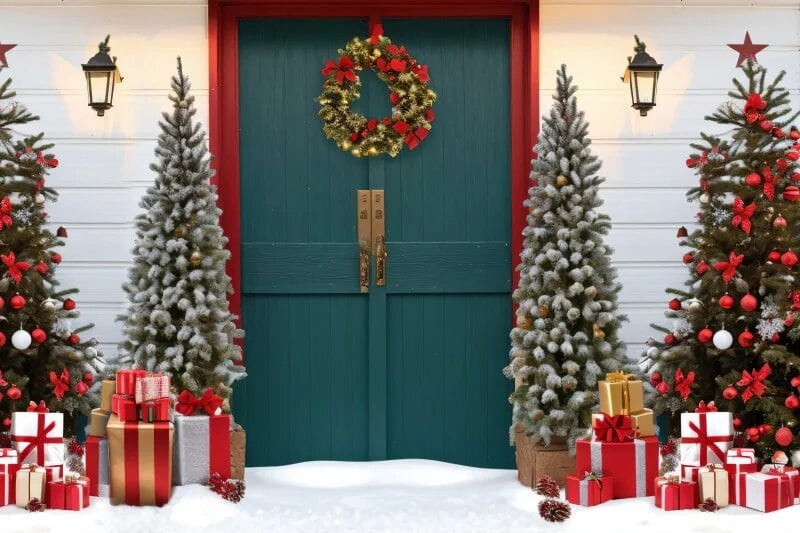 Christmas Interior Background Rustic Wood Glitter Xmas Tree Gift ...