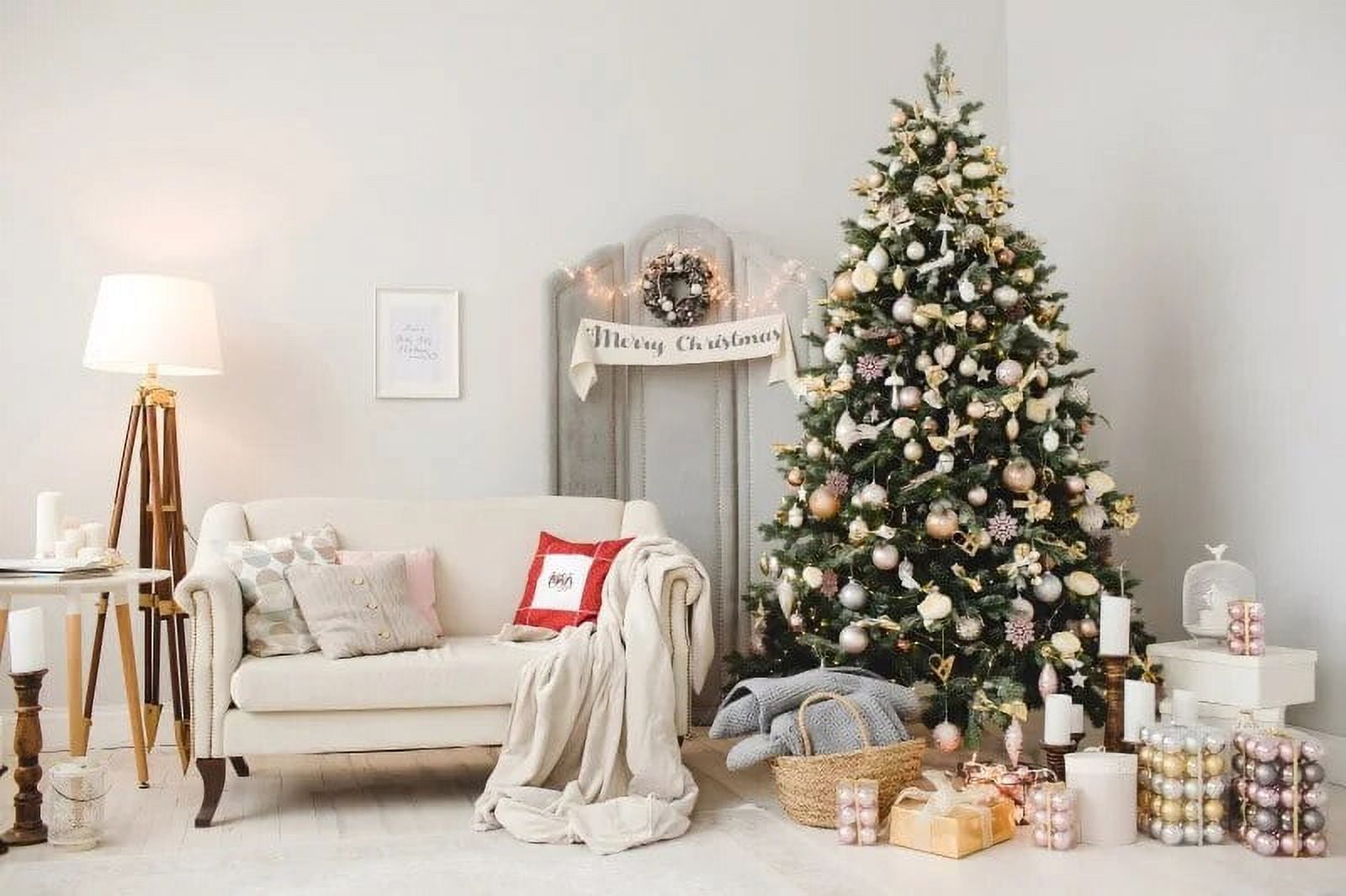 Christmas Interior Background Rustic Wood Glitter Xmas Tree Gift ...