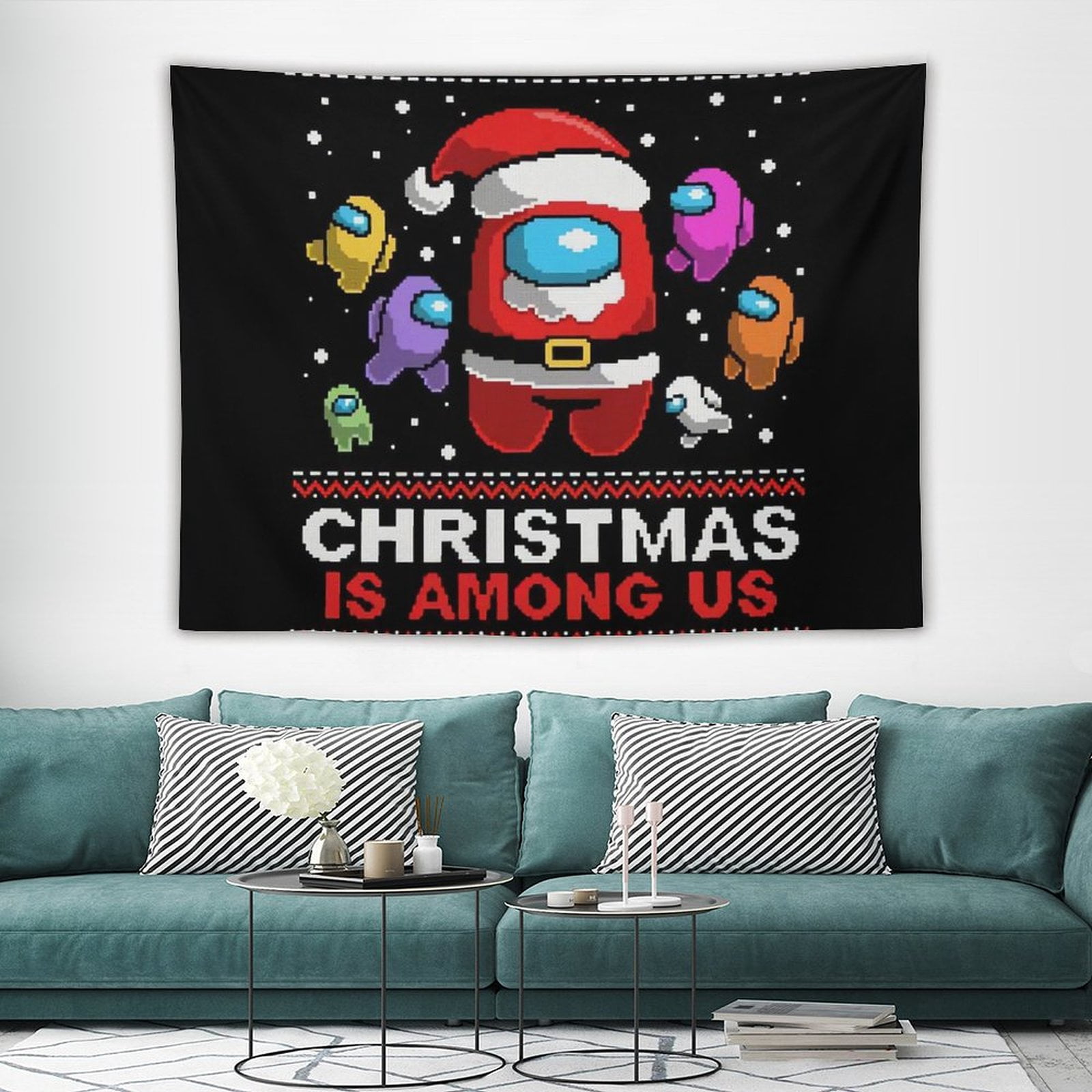 Christmas Is Among-Us Tapestry,Christmas Is Among-Us Poster for Bedroom ...
