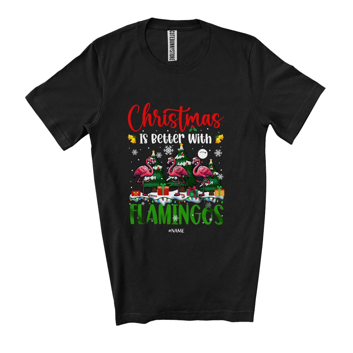 Christmas Is Better X-mas With Flamingos; Lovely Three Santa Animal Flamingos Lover; Family ...