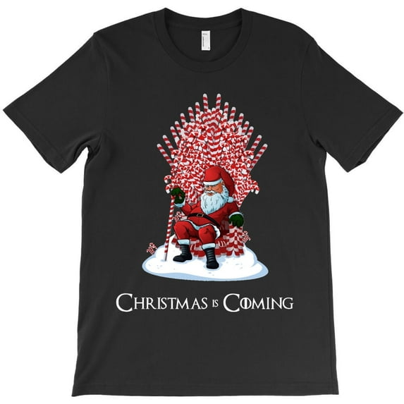 Christmas Is Coming Funny St. Nick's Candy Cane Throne Holiday Graphic ...
